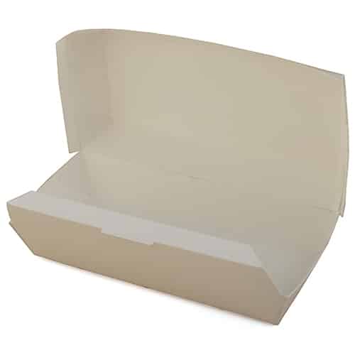 7 x 3" Clay Coated Hoagie Clamshell, White (500/case) - Eco Pliant